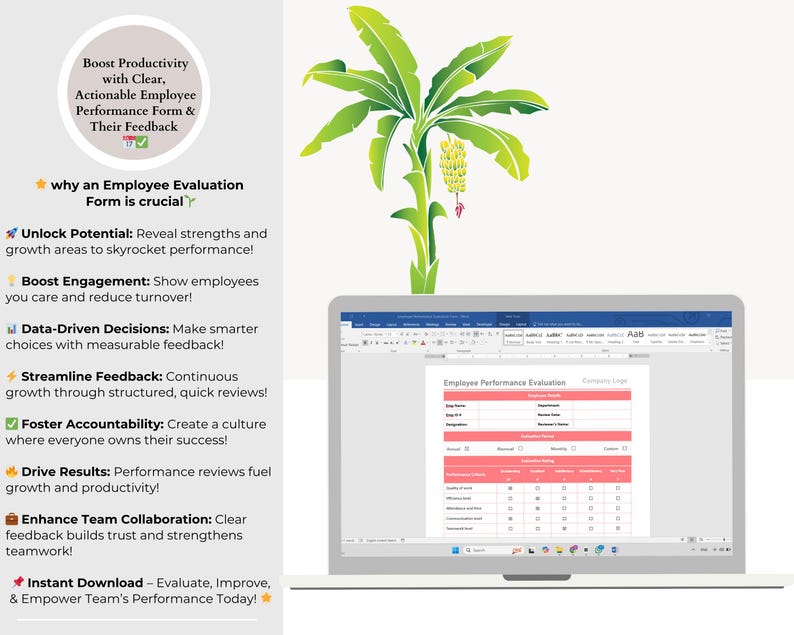 Employee Performance Evaluation Form - Performance Review - Performance ...