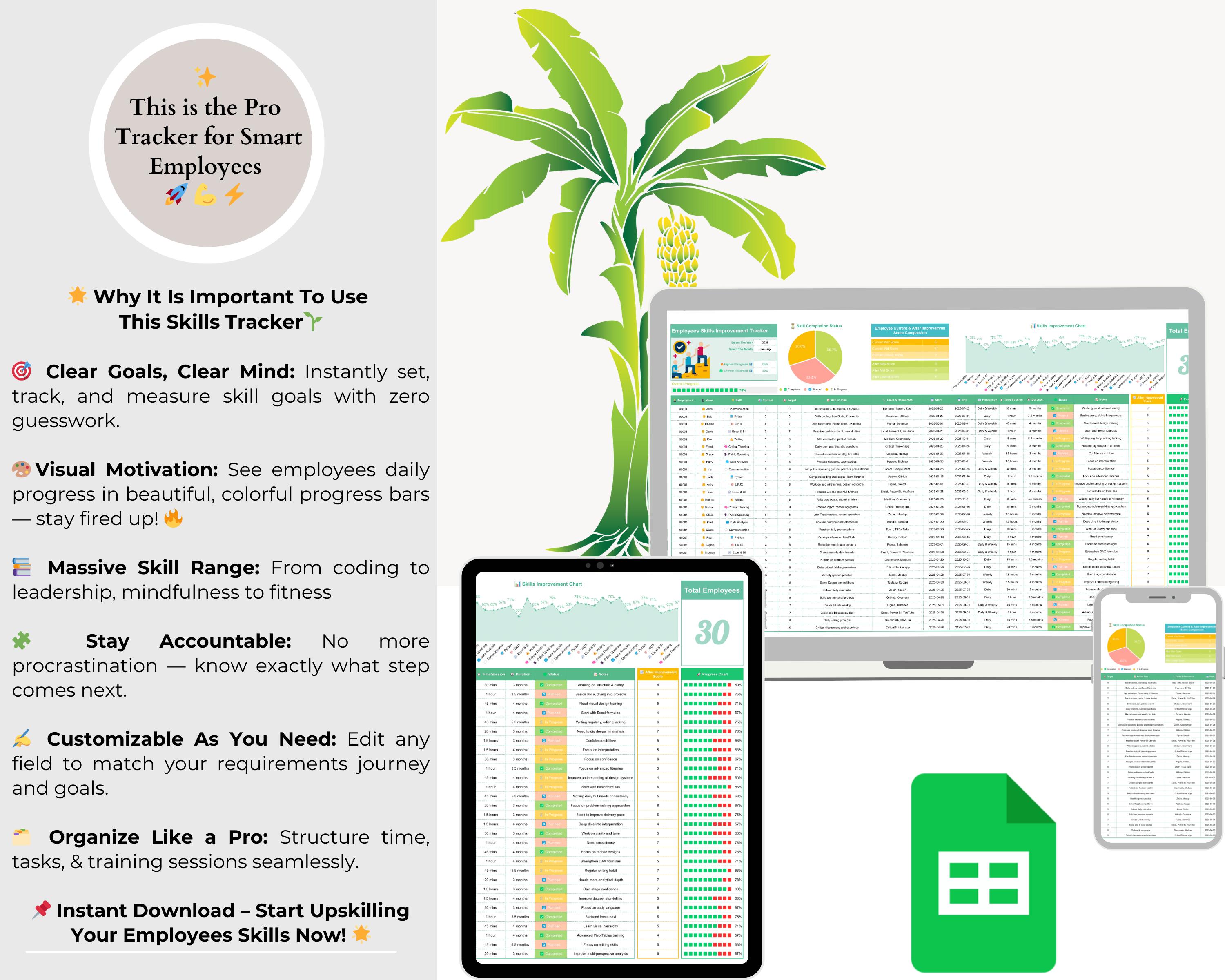 Employees Skills Improvement Tracker - Employee Growth - Employee Skill ...
