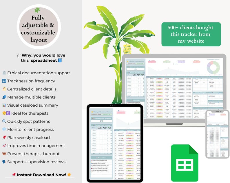 Therapist Caseload Tracker - Caseload Tracker - Caseload Planner ...