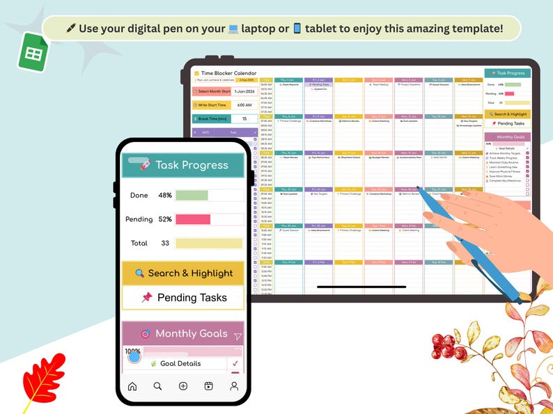 Time Blocking Calendar - Time Blocking Planner - Daily Calendar Time ...