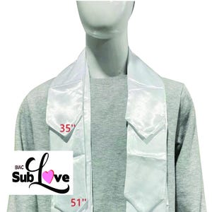 Blank White Satin Graduation Stole: Sublimation Printing, 4 Sizes - Etsy