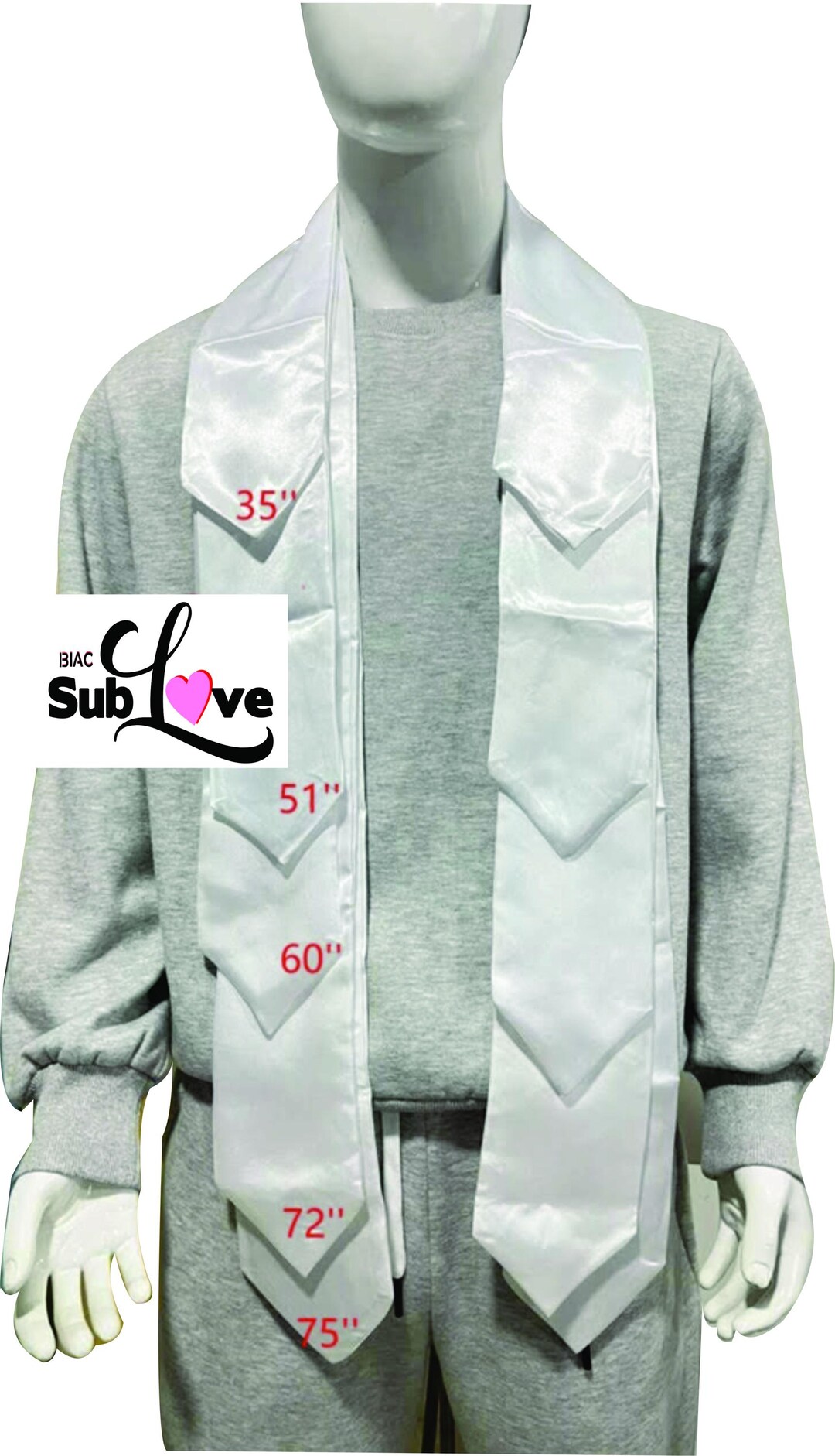 Sublimation Stole, Blank Sublimation Graduation Stole, 4 Size Blank ...
