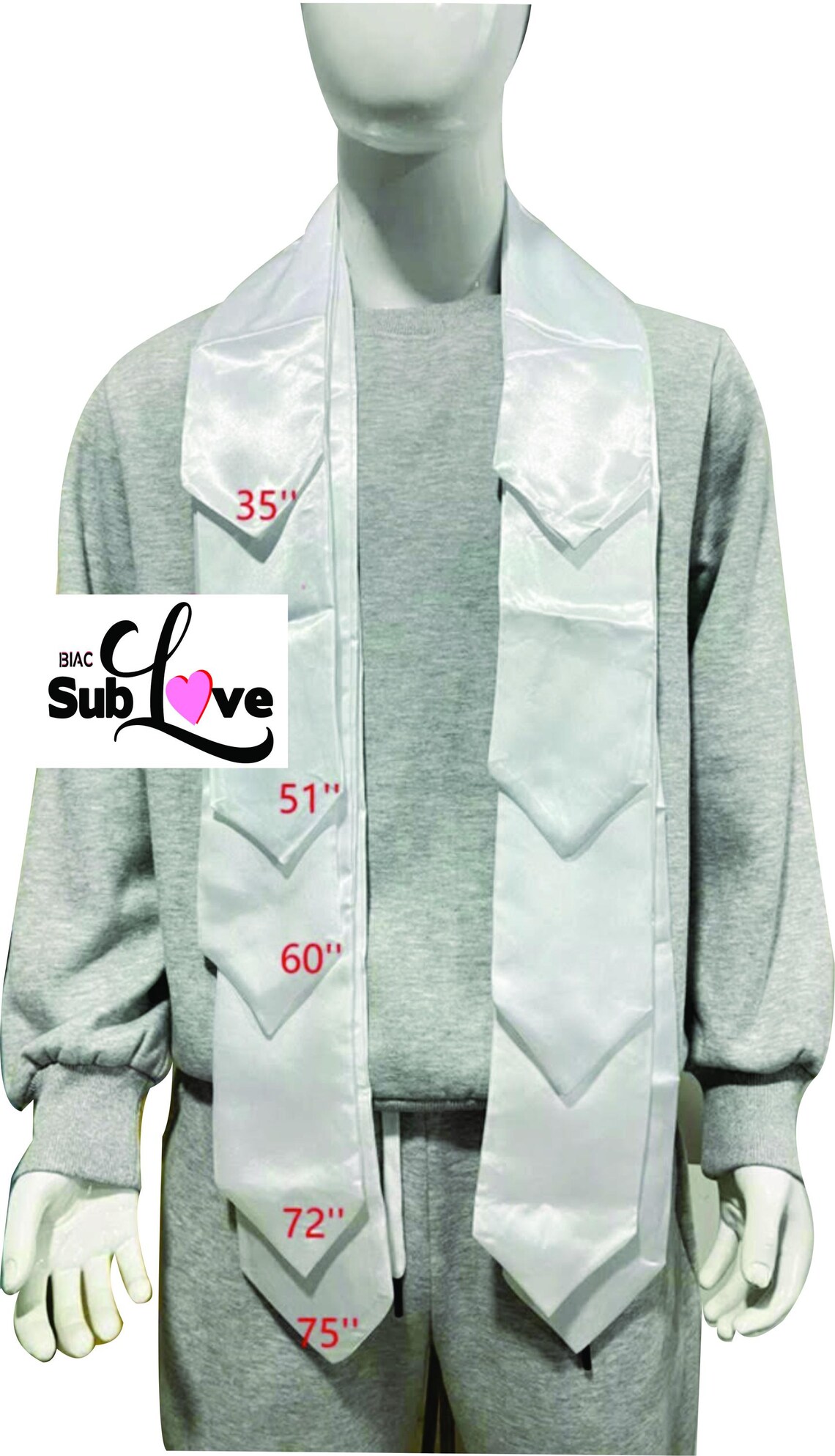 Blank White Satin Graduation Stole: Sublimation Printing, 4 Sizes - Etsy