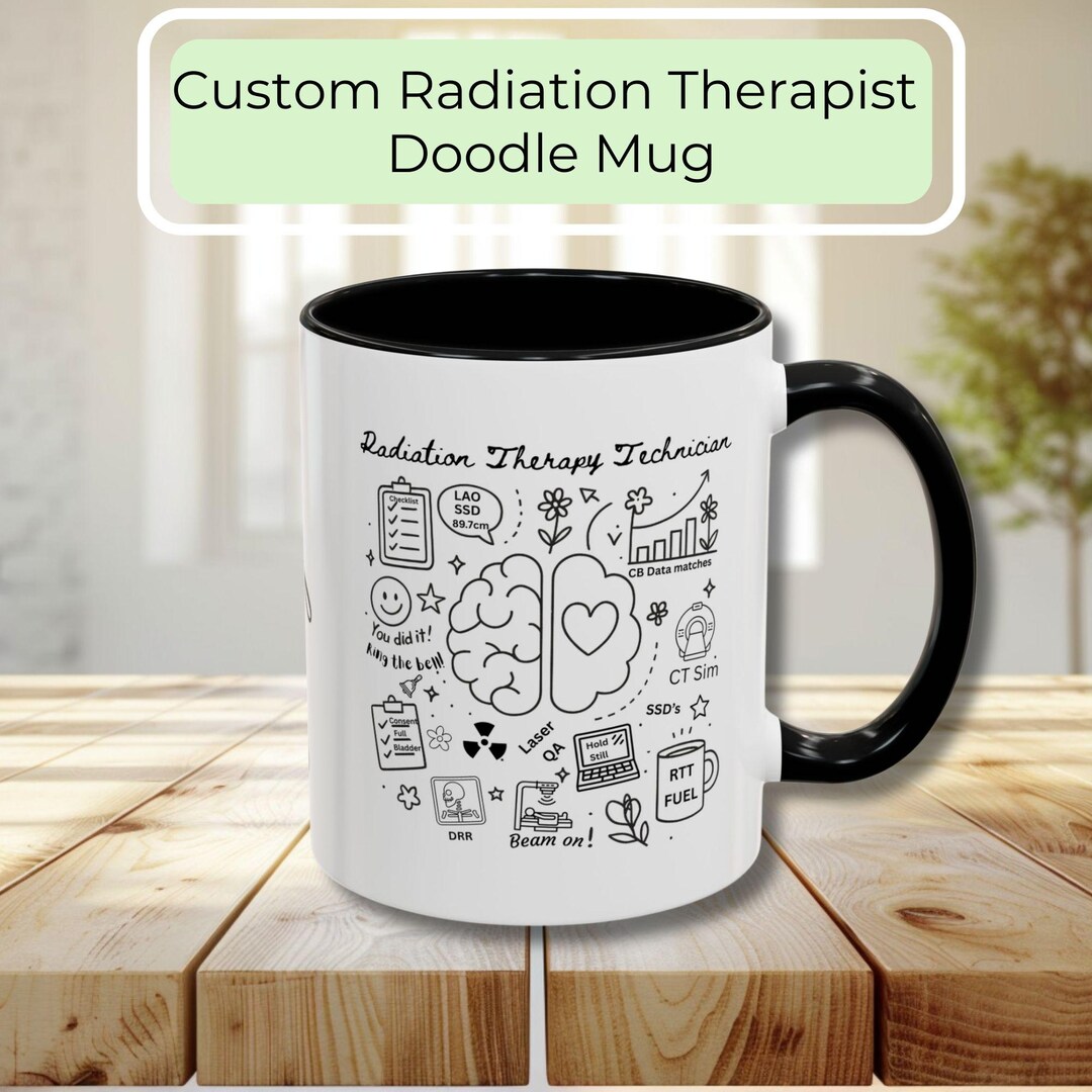 Custom Radiation Therapist Doodle Mug, Rad Therapy Gift, Rad Tech Cups ...