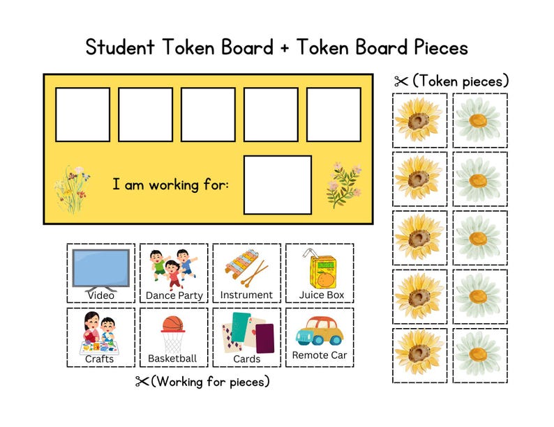Printable Token Board Set of 5, Printable Reward Chart, Behavior ...