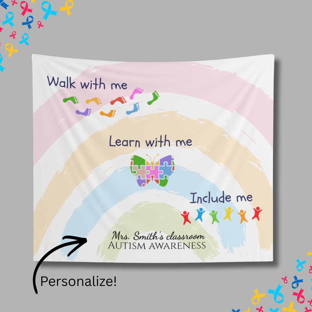 Personalized Autism Awareness Day Tapestry, Neurodiversity Wall Art ...
