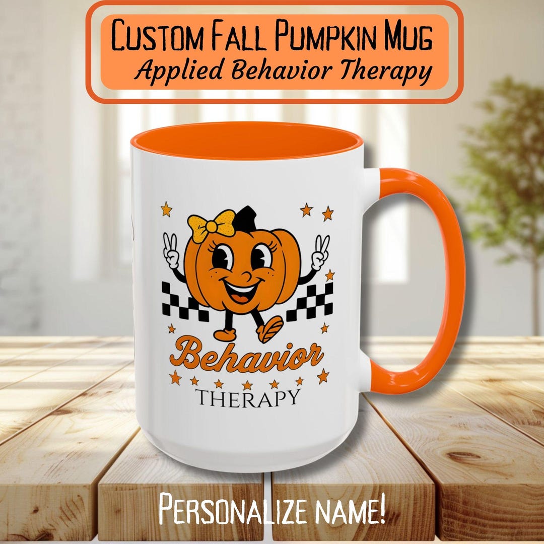 Personalized ABA Halloween Coffee Mug,behavior Therapy Pumpkin Mug ...