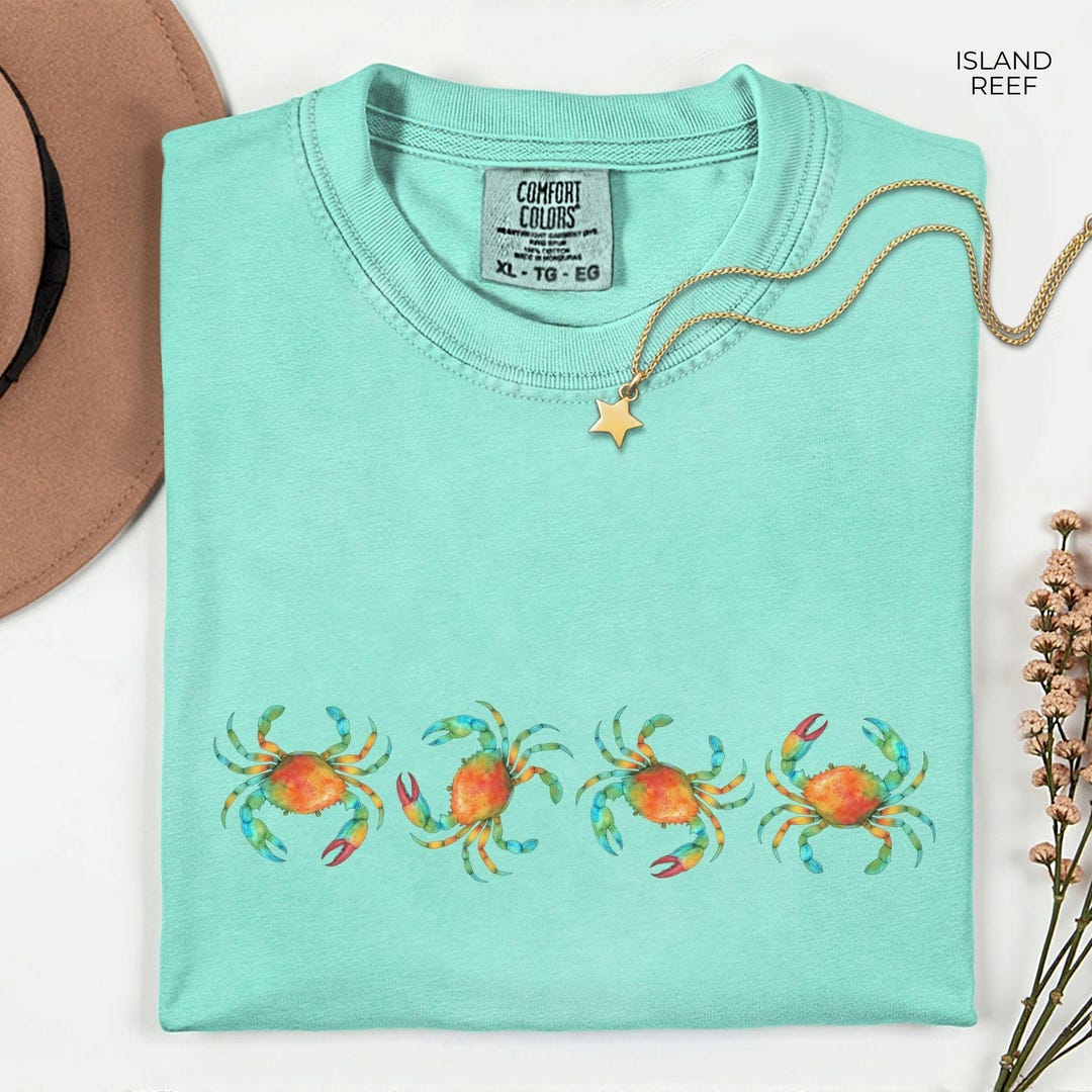 Colorful Crab Shirt, Island Aesthetic Tee, Nautical Tee, Maryland Blue ...