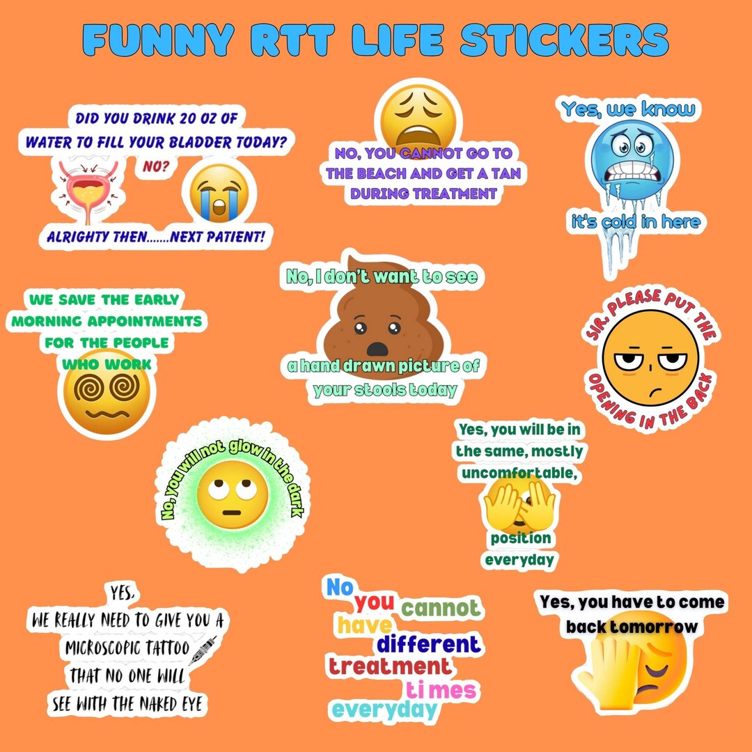 Funny Radiation Therapy Stickers, Radiation Therapy Week Gift ...