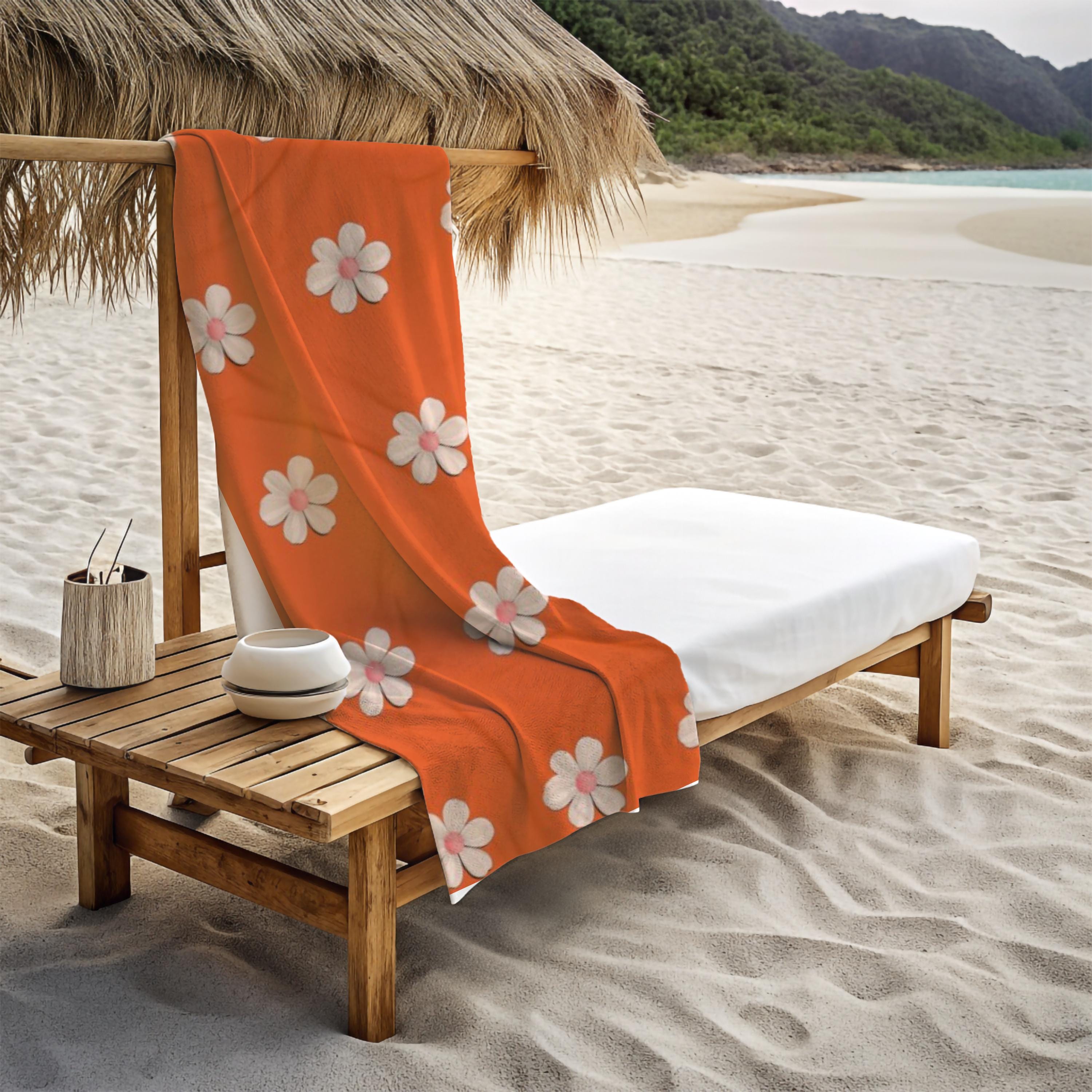 Vibrant Beach Towel, Flower Towel, Colorful Beach Towel, Daisy Print ...
