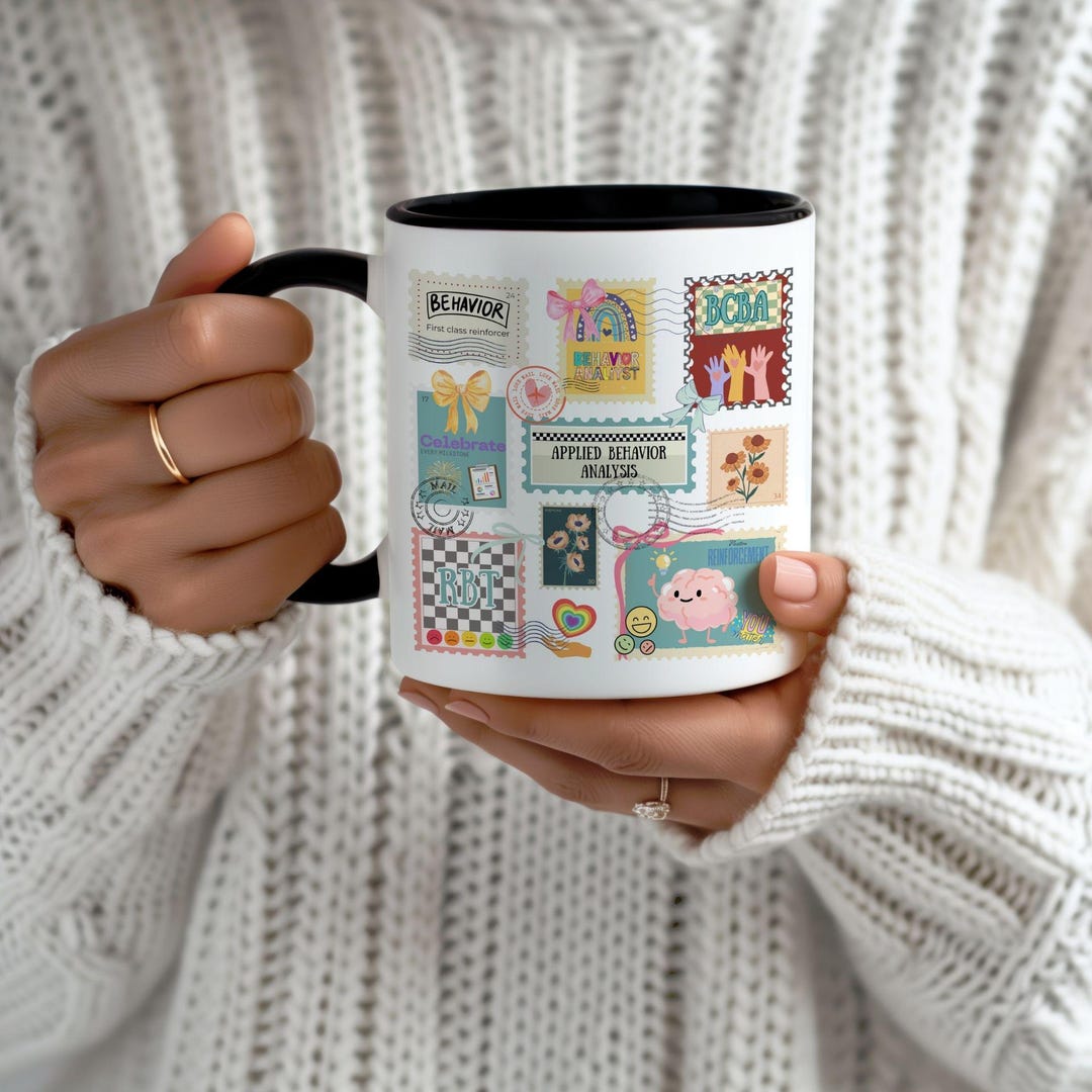Behavior Analyst Mug, Postage Stamp Coffee Cup, ABA Therapist Gift ...