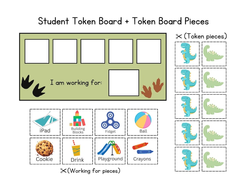 Printable Token Board Set of 5, Printable Reward Chart, Behavior ...