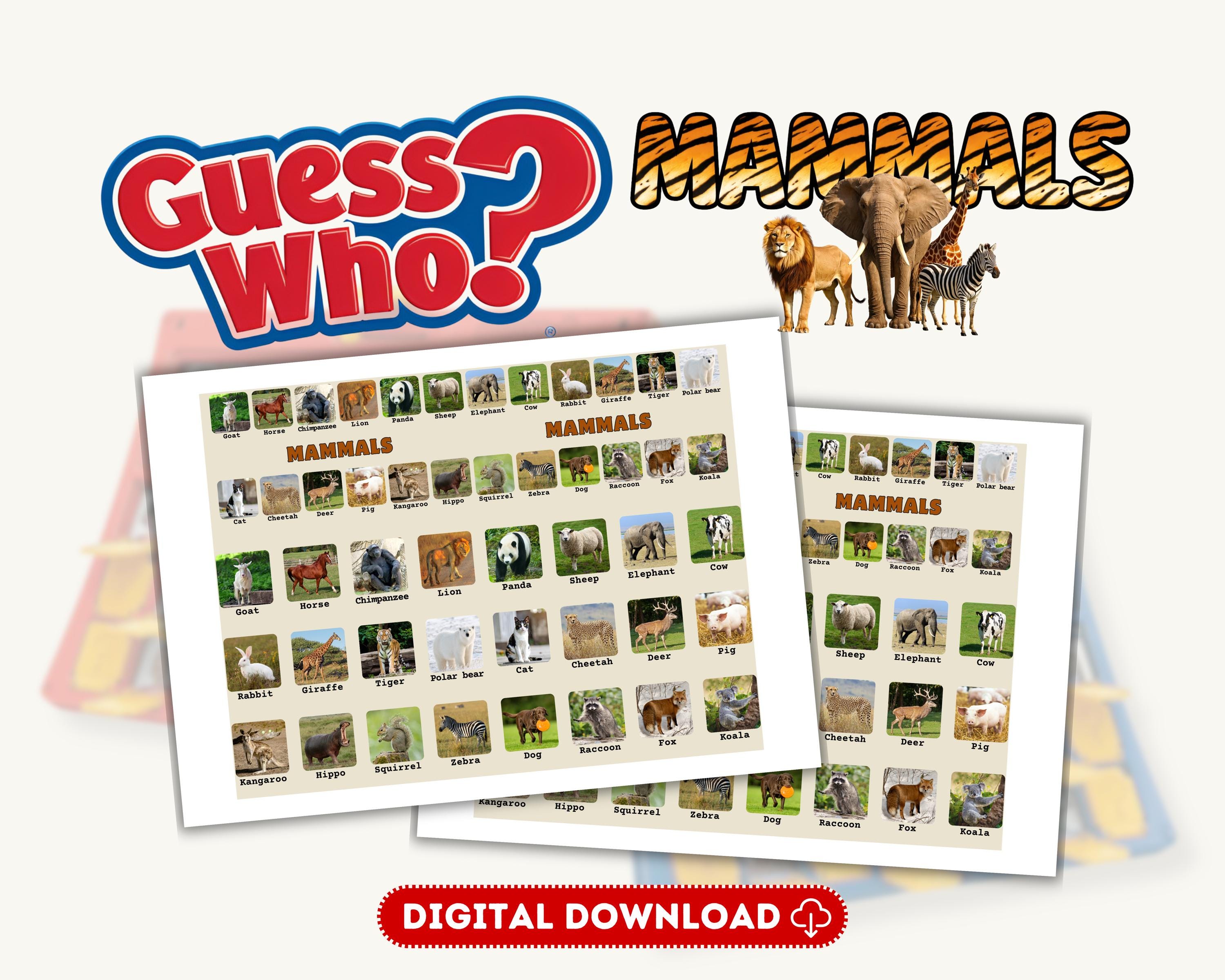 Guess Who Mammals Edition | Guess Who 2.0 Wildlife Animals | Kids ...