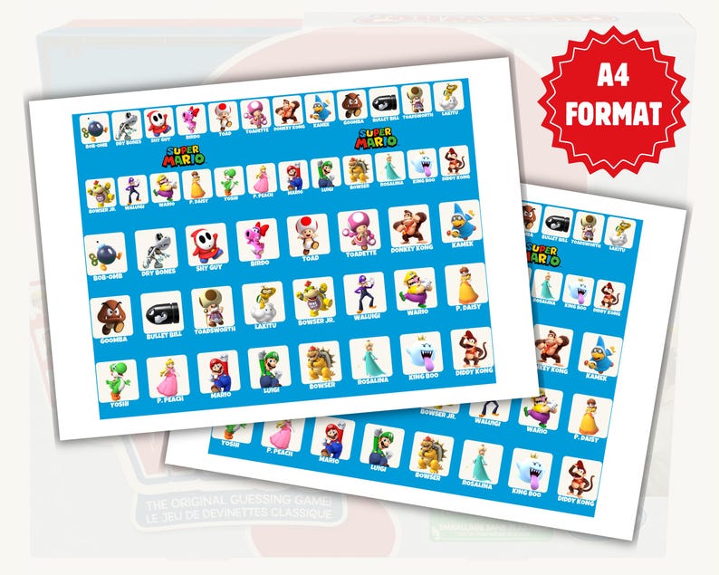Guess Who Themed Game Inserts | 24 Characters | Guess Who 2.0 | Kids ...