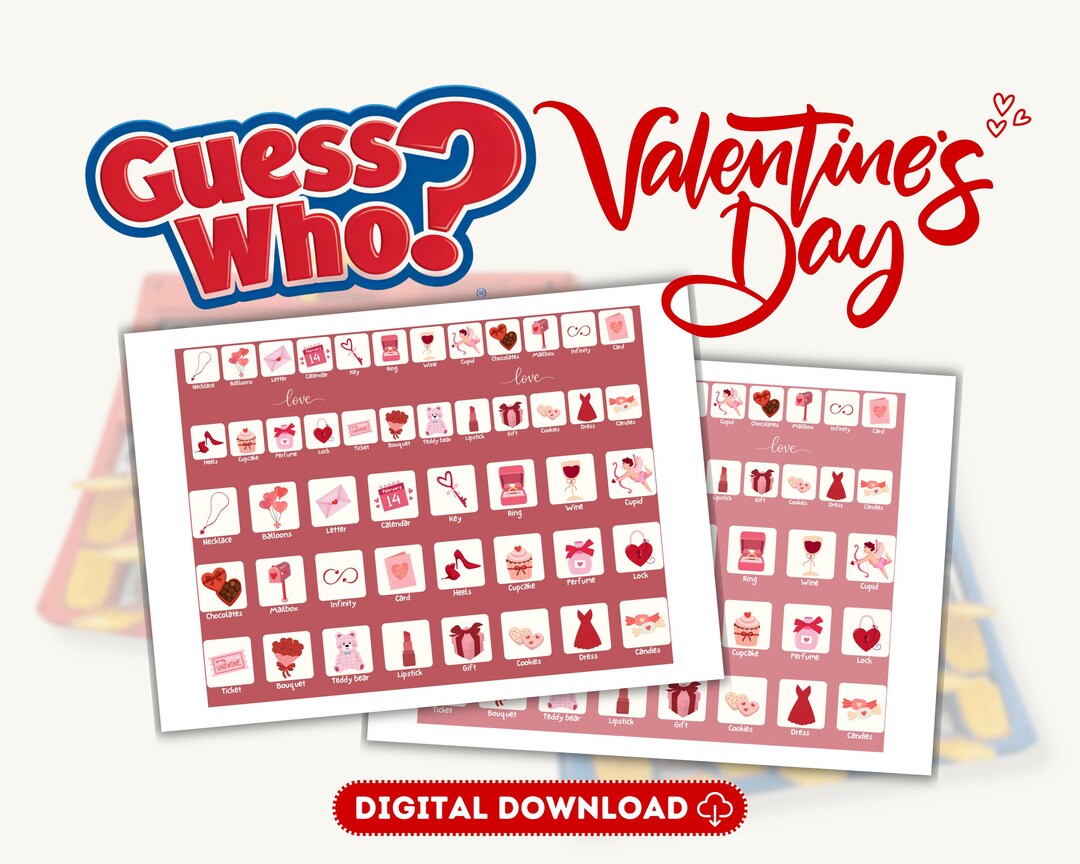 Guess Who Valentine’s Day Themed Game | 24 Characters | Guess Who 2.0 ...