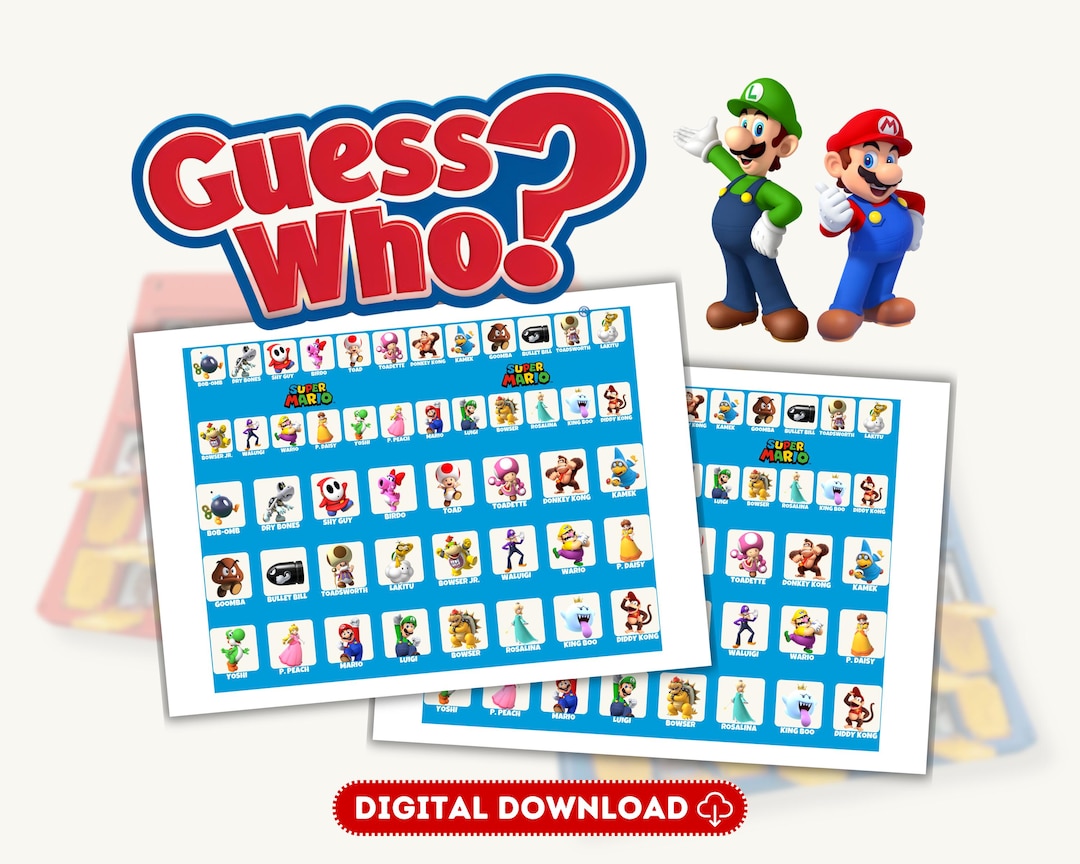 Guess Who Themed Game Inserts | 24 Characters | Guess Who 2.0 | Kids ...