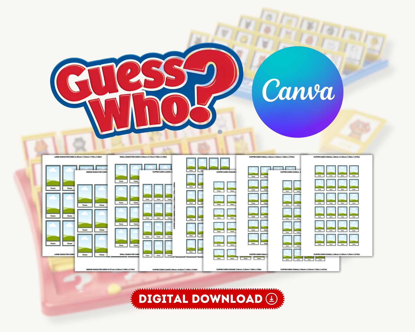 Guess Who Canva Template | Customizable Guess Who Cards | Make Your Own ...