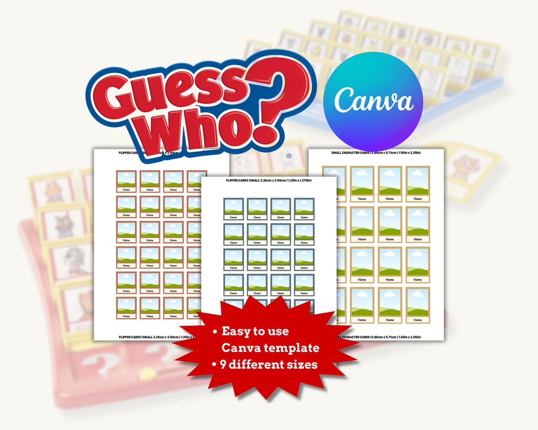 Guess Who Canva Template | Customizable Guess Who Cards | Make Your Own ...