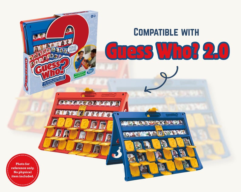 Guess Who Themed Game Inserts | 24 Characters | Guess Who 2.0 | Kids ...