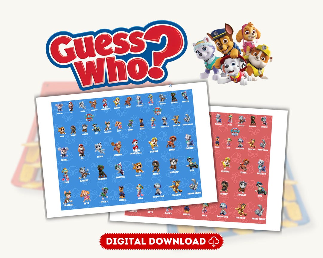 Guess Who Themed Game Inserts | 24 Characters | Guess Who 2.0 | Kids ...