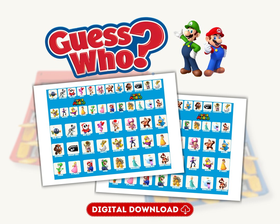 Guess Who Themed Game Inserts | 24 Characters | Guess Who 2.0 | Kids ...