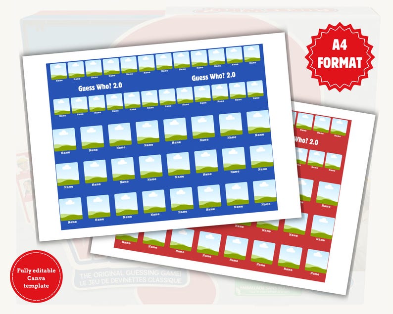 Guess Who Template | Custom Guess Who 2.0 | Canva Template | Guess Who ...