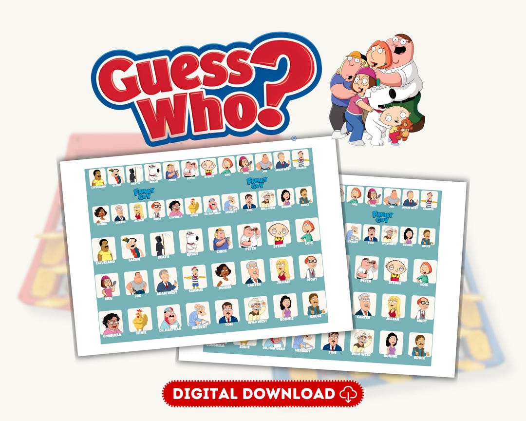 Guess Who Themed Game Inserts | 24 Characters | Guess Who 2.0 | Friends ...