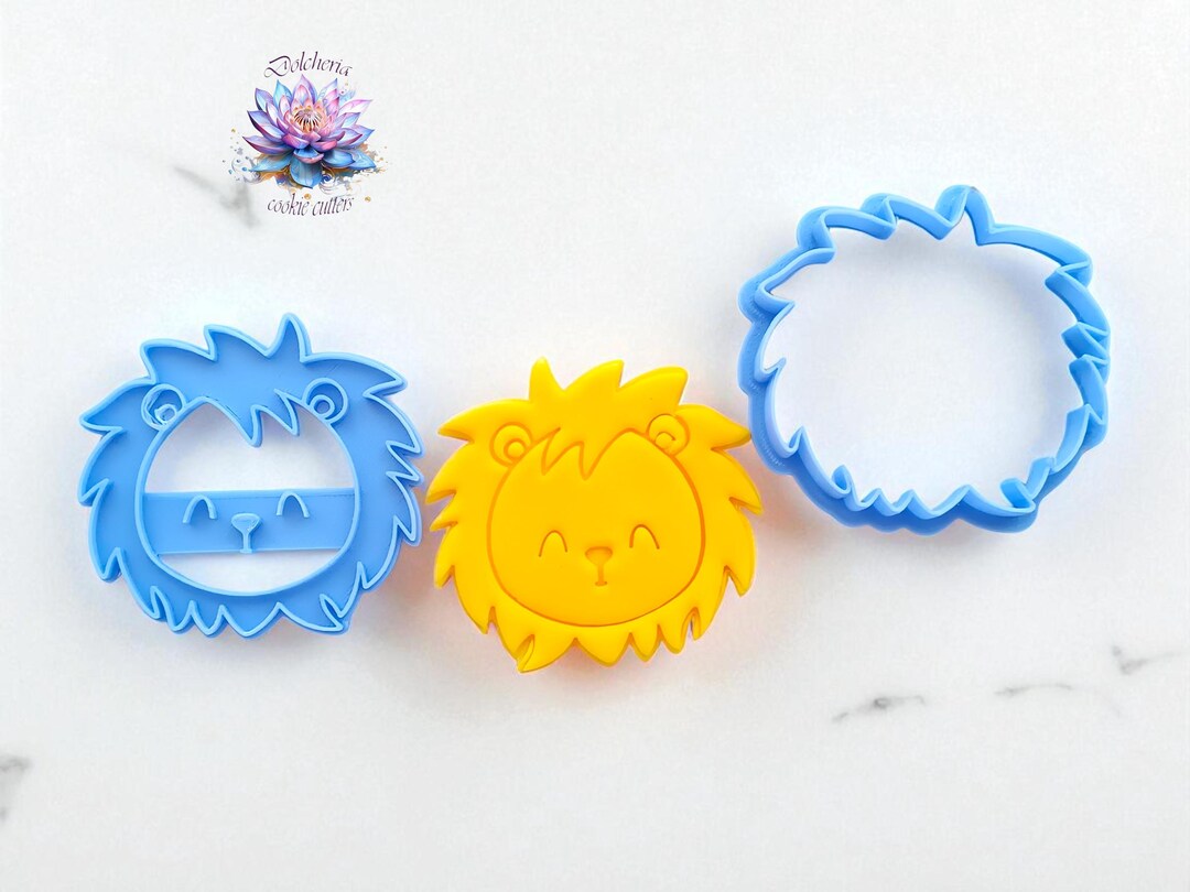 Lion Cookie Cutter and Embosser Set – Baby Shower Cookie Stamp – Jungle ...