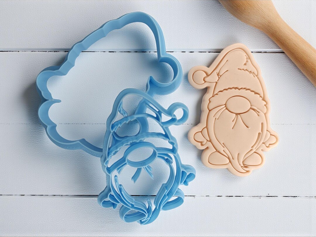 Gnome Cookie Cutter and Stamp Set, Christmas Baking Supply, Unique ...