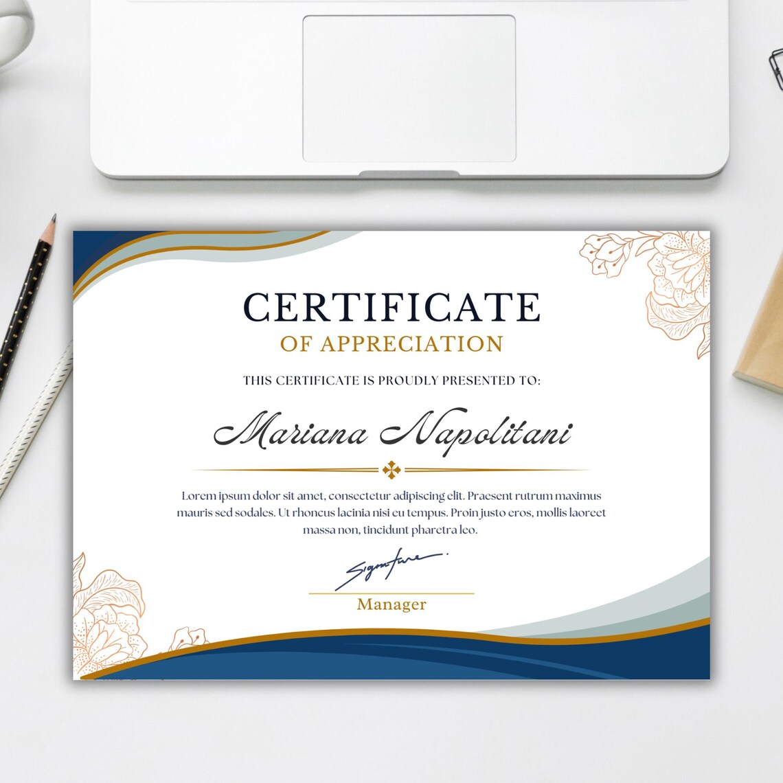 Editable Appreciation Certificate Template: Printable Thank You Award ...