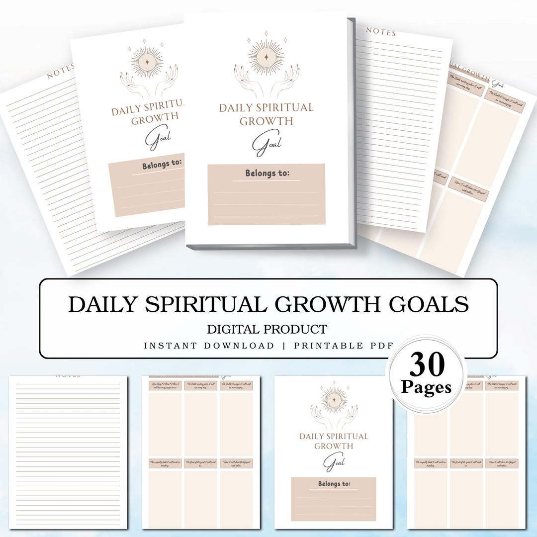 Daily Spiritual Growth Planner: Christian Goal Setting (PDF) - Etsy