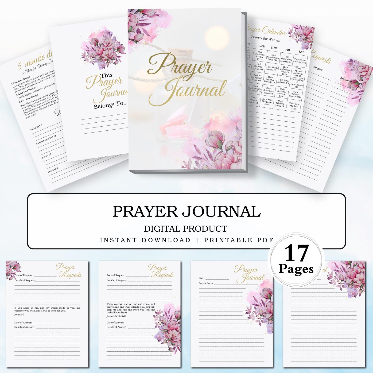 Guided Prayer Journal Printable | Daily Devotional & Gratitude Tracker ...