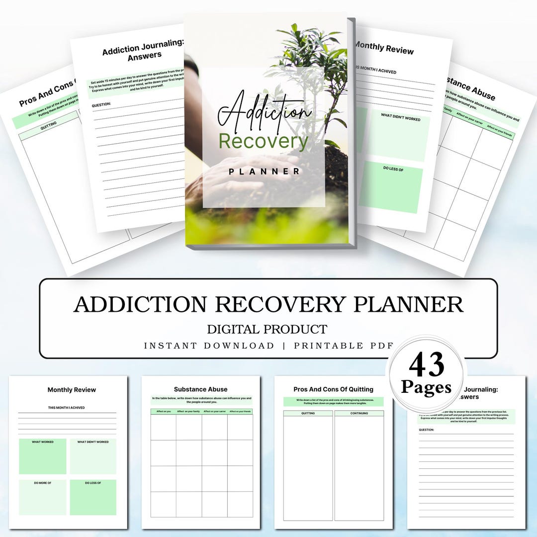 Addiction Recovery Planner Printable | Recovery Journal, Sobriety ...
