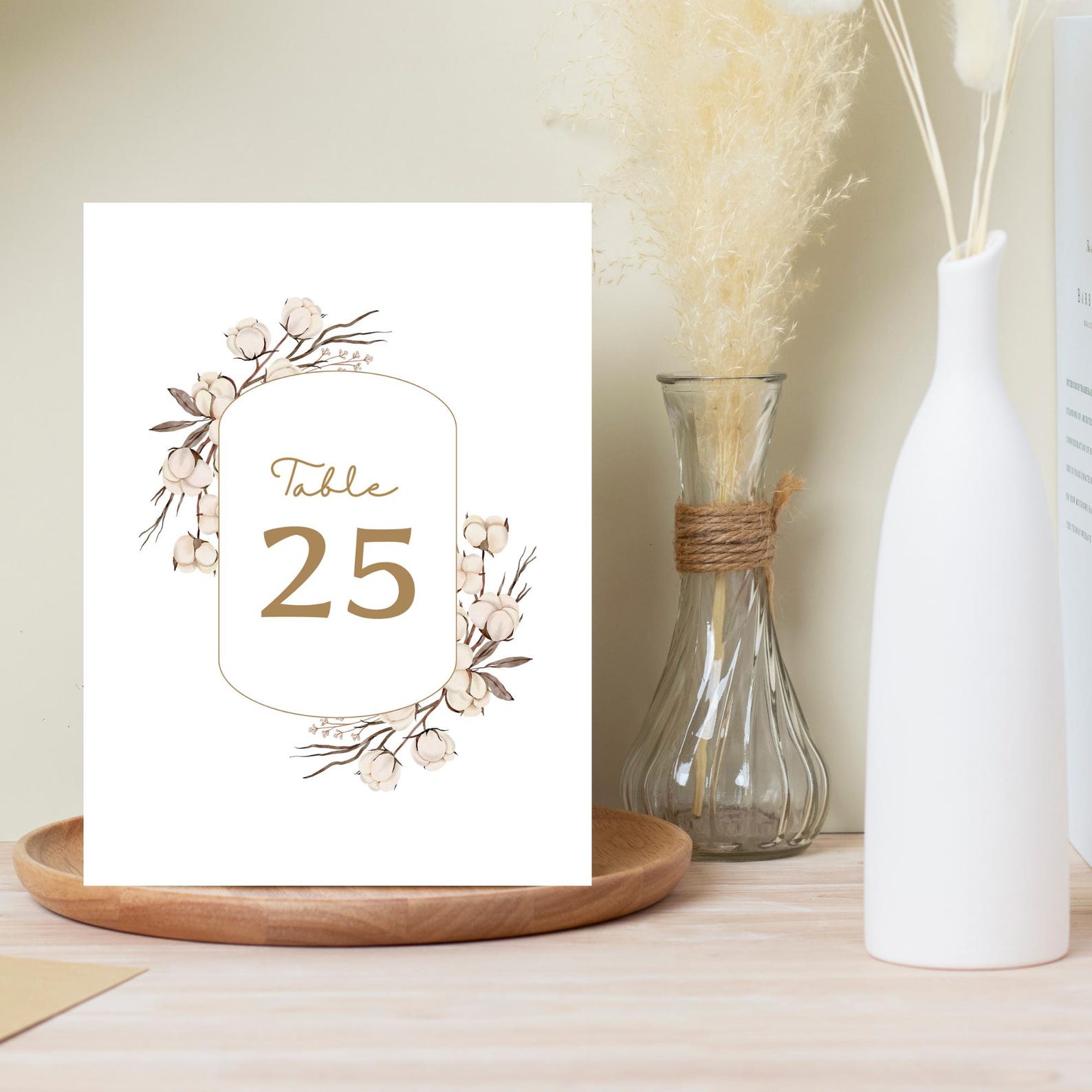 Editable Table Number Canva Template | Minimalist Wedding Table Sign ...