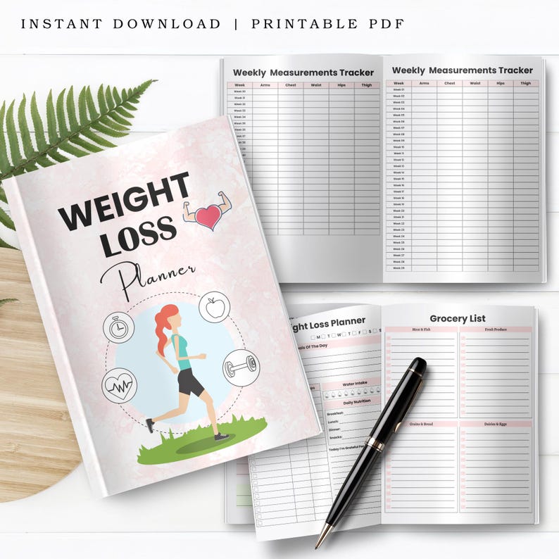 Weight Loss Planner Printable: Fitness, Meal & Calorie Tracker (PDF ...