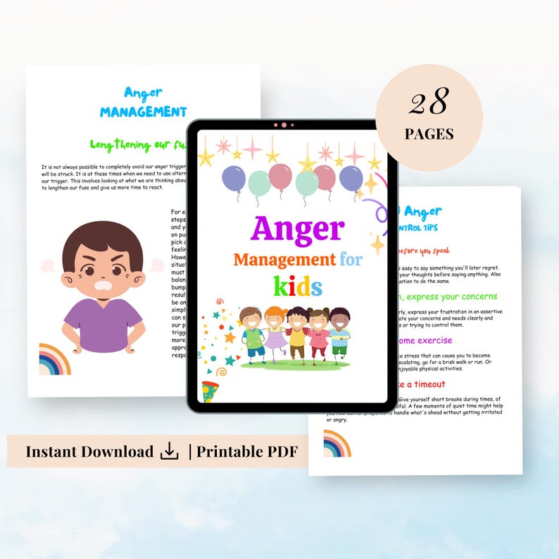 Anger Management for Kids Printable | Kids Anger Control Journal ...