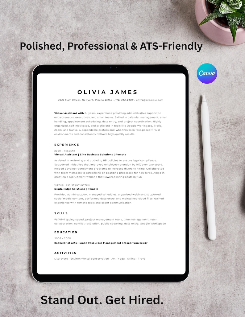 Ats-friendly Resume Template | CV Template | Professional Job ...