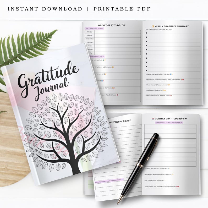 Gratitude Journal Printable | Daily Positive Affirmations | Mindfulness ...