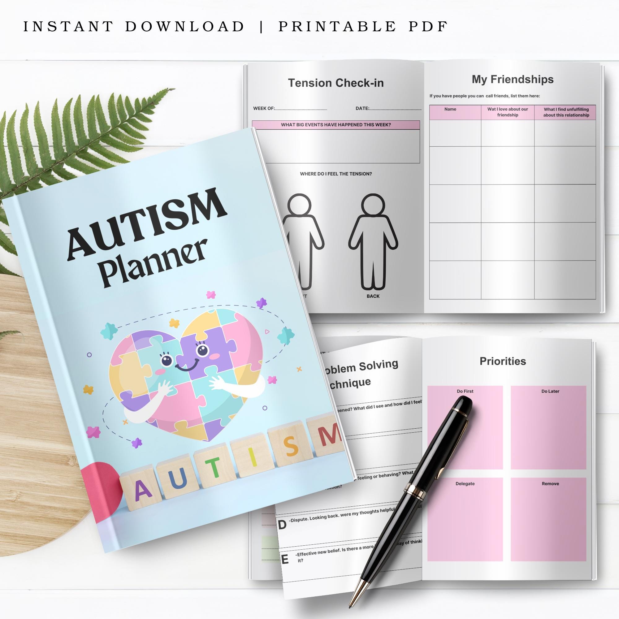 Autism Planner Printable | Daily Routine & Behavior Tracker | Special ...