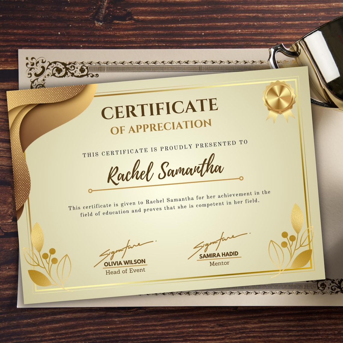 Editable Appreciation Certificate Template: Canva Award Design (instant ...