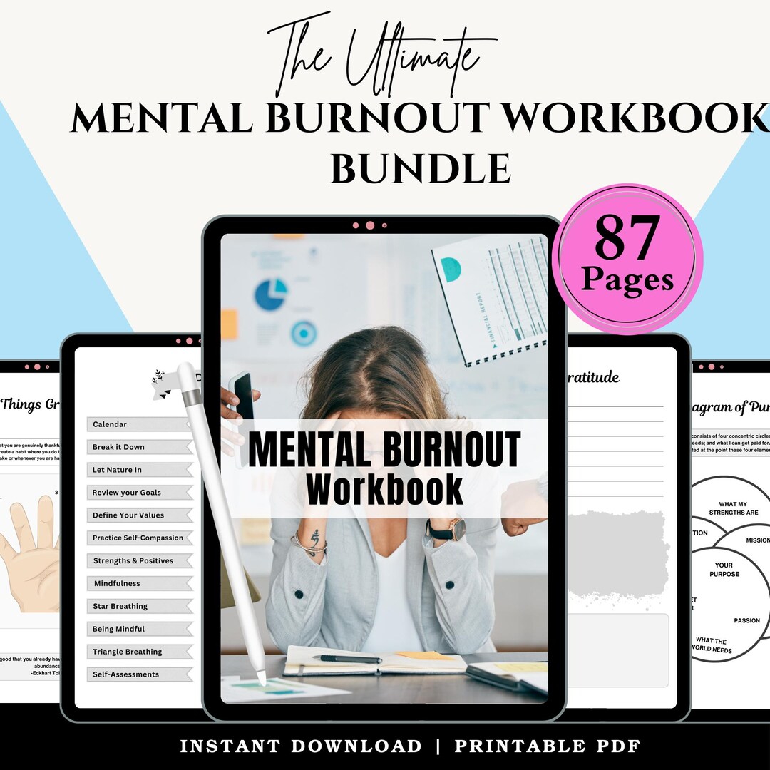 Anxiety & Burnout Recovery Workbook Printable – Mental Health Journal ...