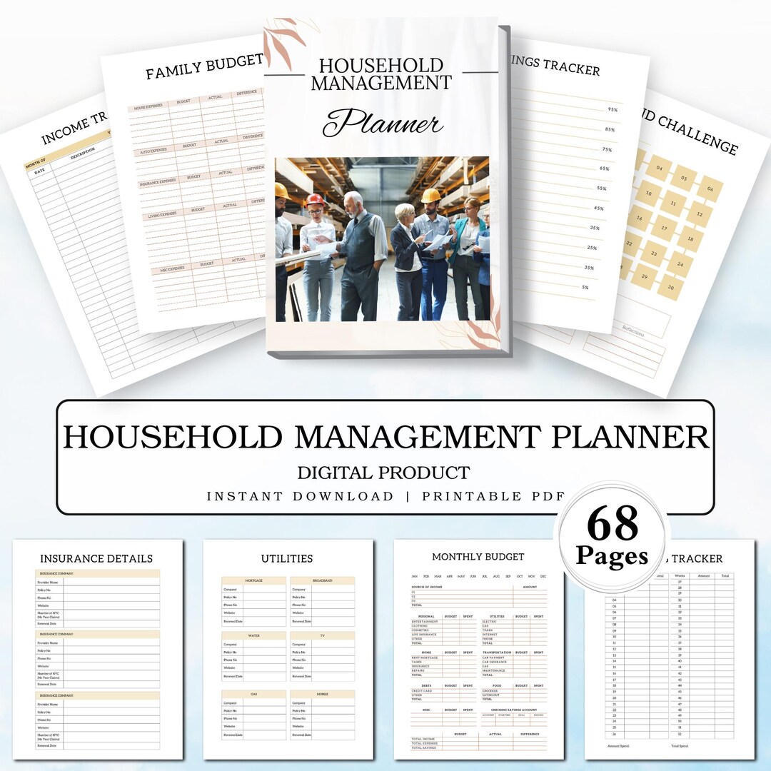Household Management Planner Printable: Home Organization (PDF) - Etsy