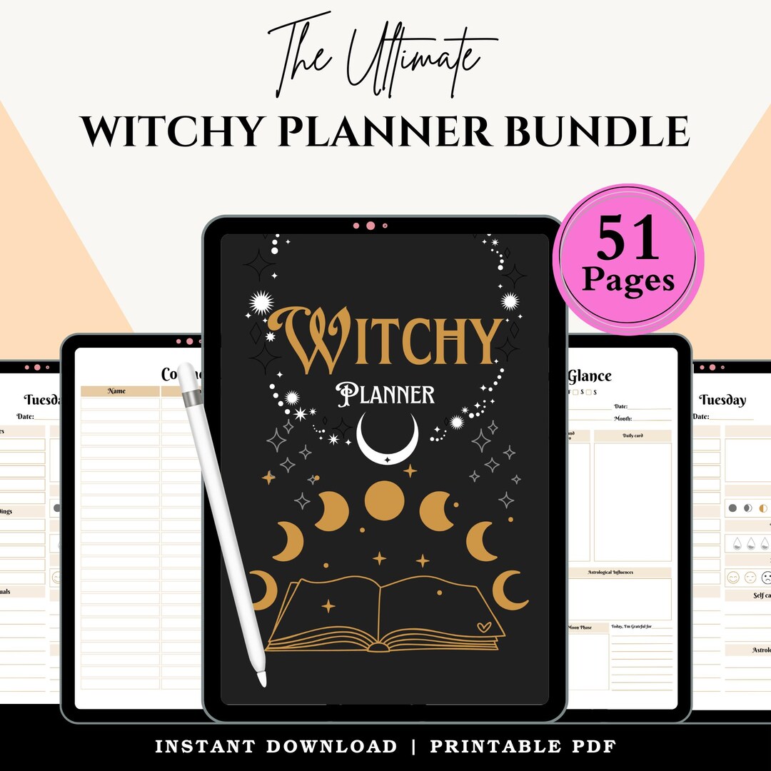 Witchy Planner Bundle Printable | Wiccan Book of Shadows, Moon Ritual ...