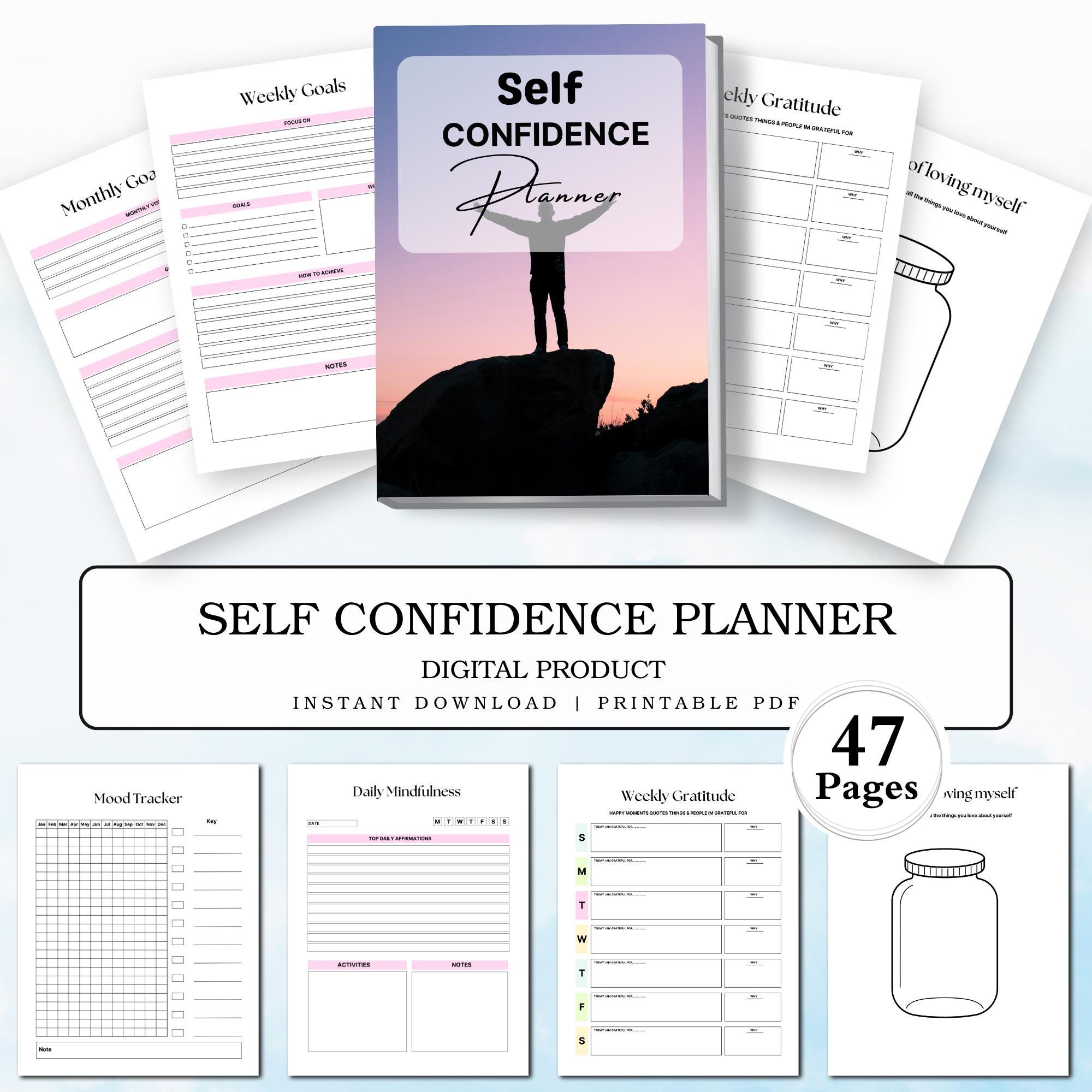 Self Confidence Planner Printable | Boost Confidence Journal, Self Love ...