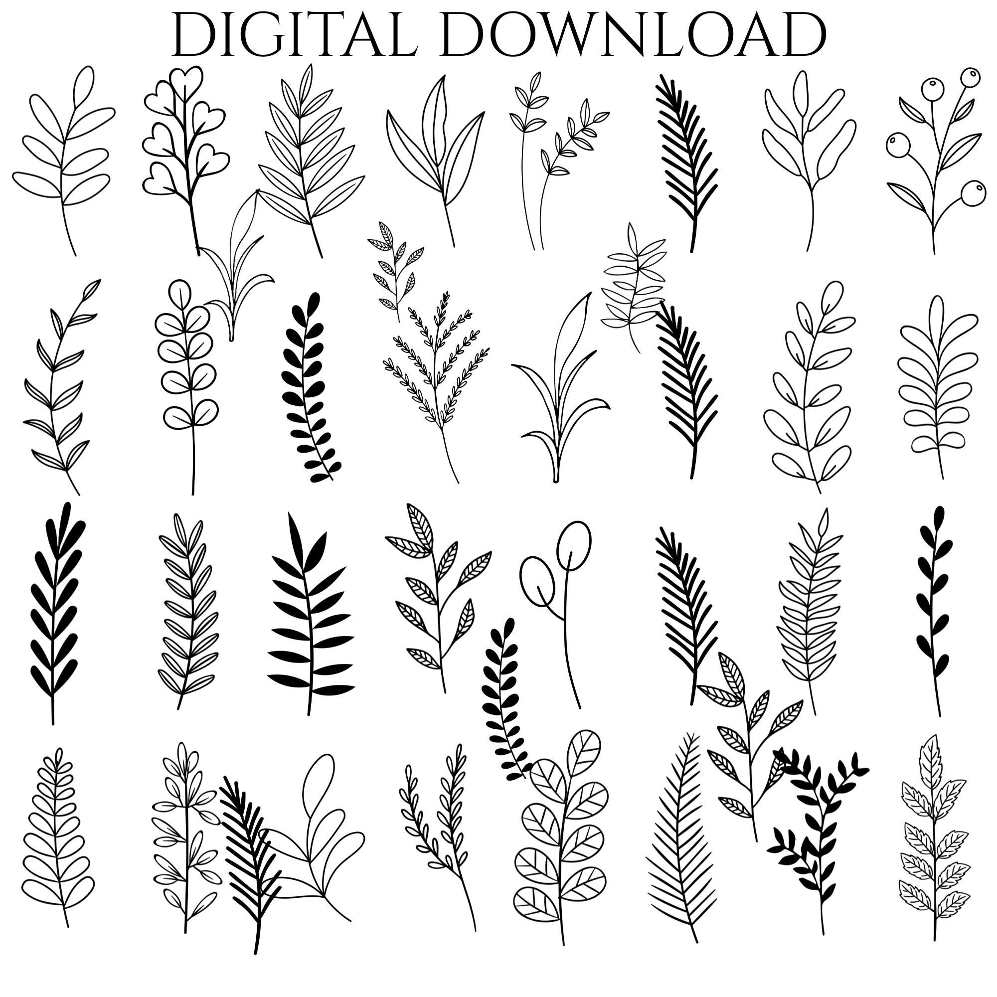 Leaf SVG Bundle | Botanical Leaf SVG Cut Files for Cricut Silhouette ...