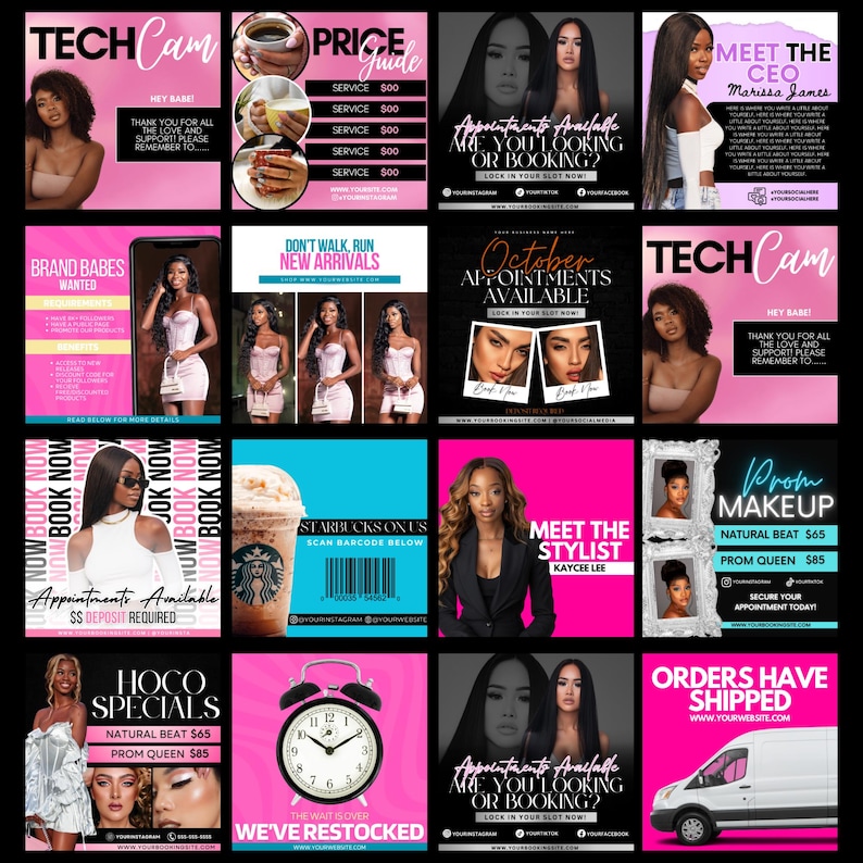 Beauty Salon Flyer Templates – Canva Editable, MRR/PLR Marketing Kit - Etsy