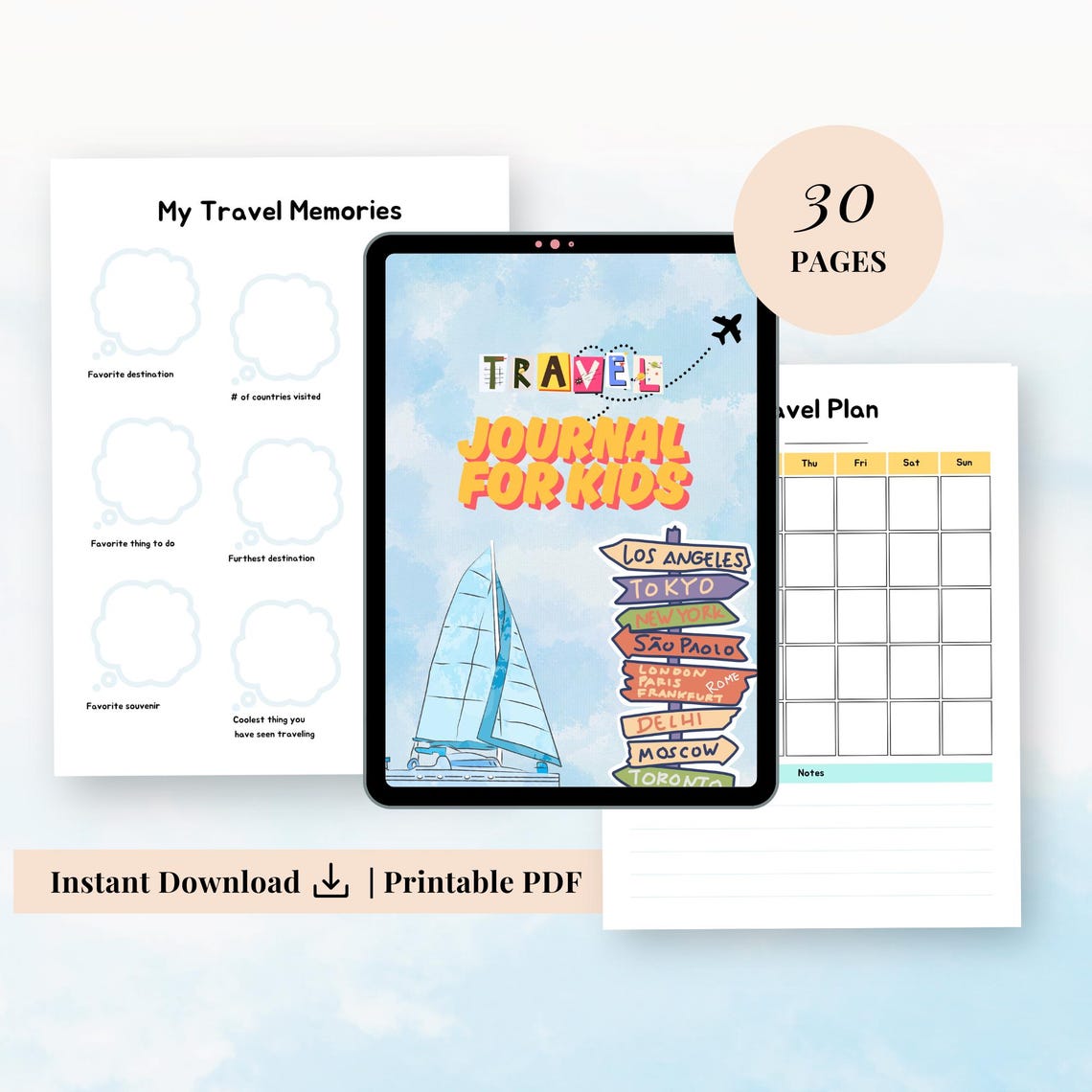 Travel Journal for Kids Printable | Vacation Activity Book | Kids ...