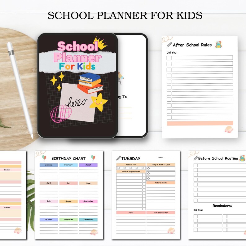 School Planner for Kids Printable | Homework Organizer | Student ...