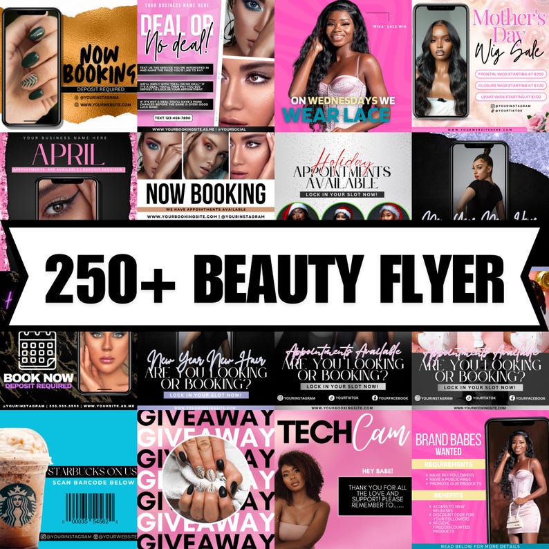 Beauty Salon Flyer Templates – Canva Editable, MRR/PLR Marketing Kit - Etsy