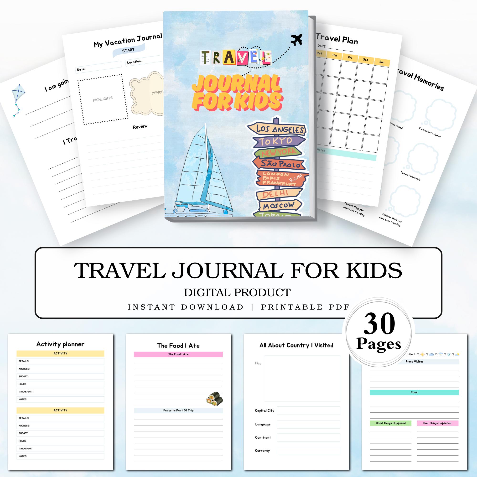 Travel Journal for Kids Printable | Vacation Activity Book | Kids ...